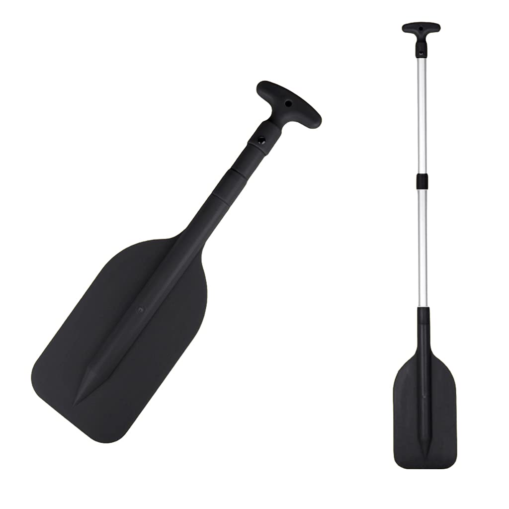 Peiiwdc Boat Paddle, Marine Boat Kayak Raft Telescopic 21''- 42'' Paddle Black/Red/Yellow Boat Paddle Collapsible Oar No Direction Limit