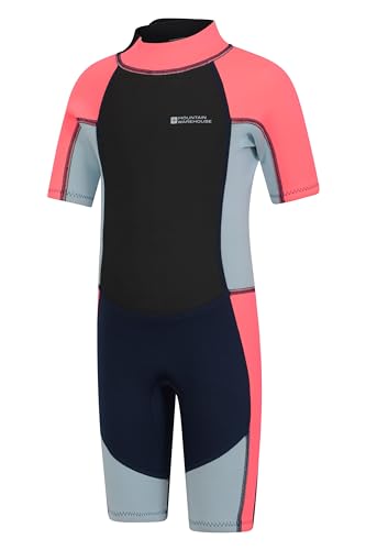 Mountain Warehouse Junior Shorty Wetsuit-2.5mm, Neoprene Kids Wetsuit Fuchsia 9-10 Years