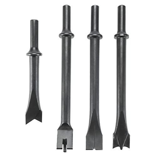 YaeTek 10 Pcs Air Hammer Pneumatic Chisels Tools including 9pcs 0.401'' Shank Smoothing Pneumatic Air Hammer Chisels Bits and High Carbon Steel Spring