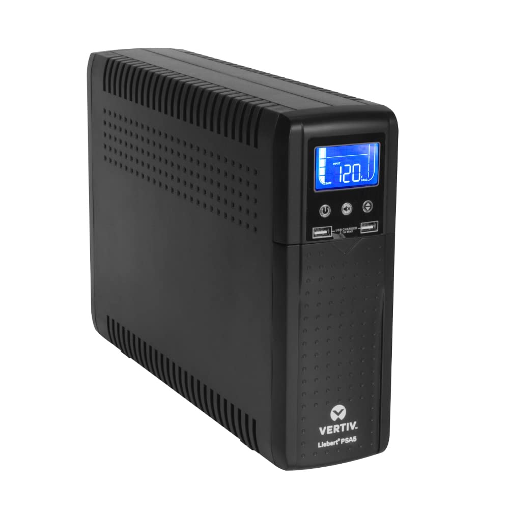 Liebert PSA5 UPS - 1000VA/600W 120V, Line Interactive, AVR, mini tower, 10 outlets, USB Charging, 3 year warranty, Uninterruptible Power Supply, Battery Backup with Surge Protection (PSA5-1000MT120)
