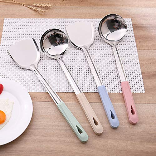 LMMDP 4pc Cooking Tool Stainless Steel Kitchen Utensils Full Set of Cookers Stir-fry Shovels Spoons