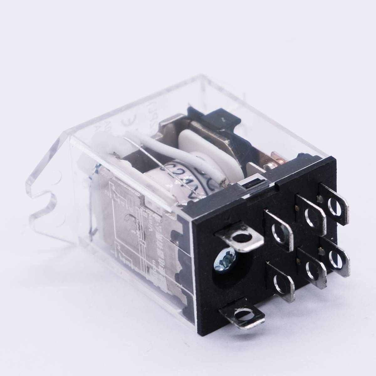 mxuteuk 2pcs DC 24V Coil Relay 8 Pin 10A DPDT LED Indicator Electromagnetic Power Relay General Purpose JQX-13F-DZ-DC24V