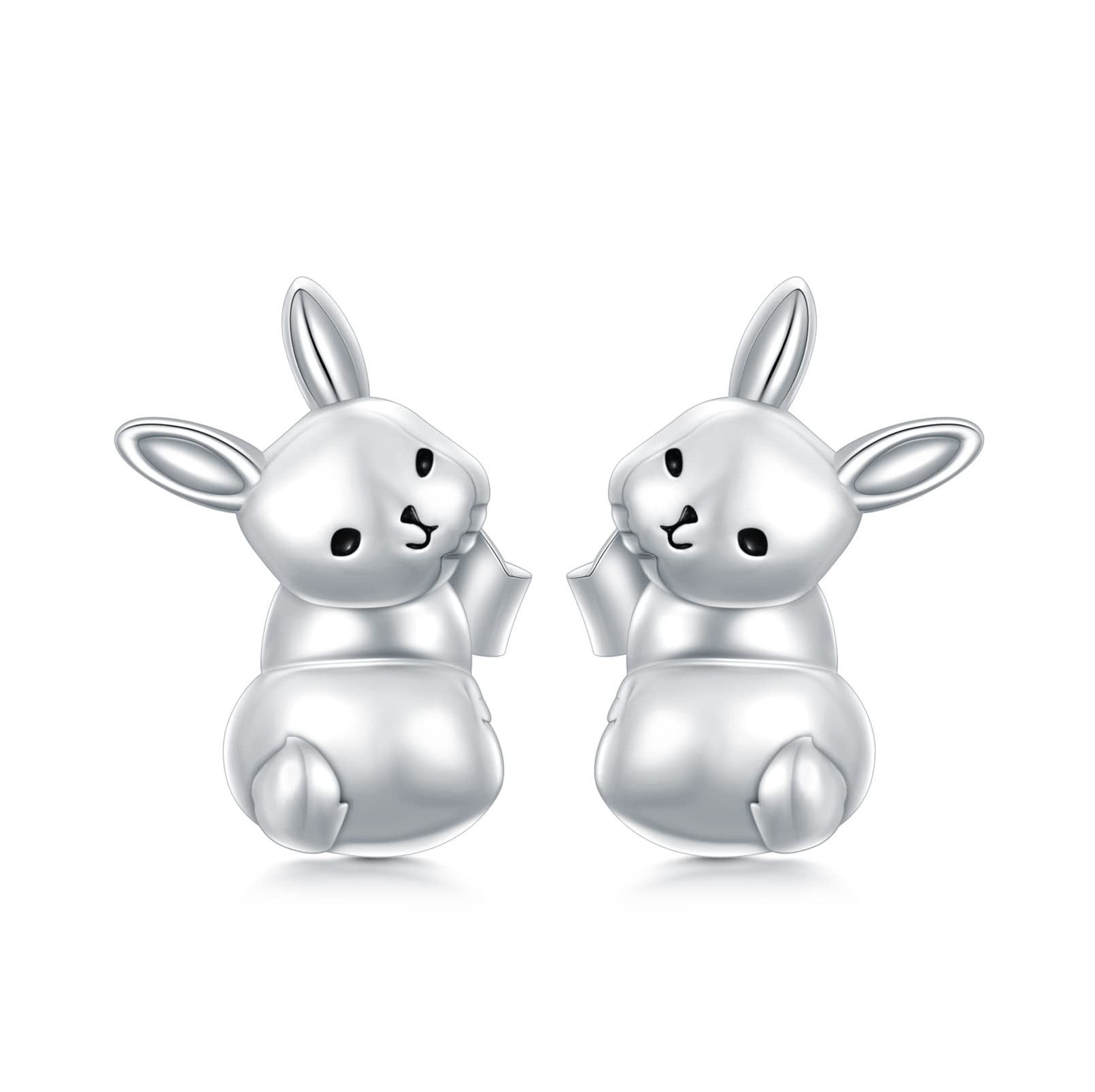 PELOVNY Rabbit Stud Earrings Sterling Silver Hypoallergenic Easter Bunny Earrings Jewelry Gifts for Women Teen