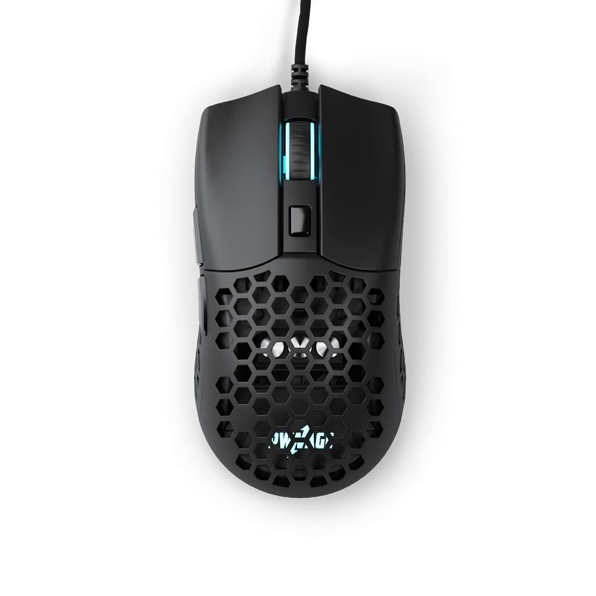 PWNAGE Ultra Custom Symm 2 RGB Gaming Mouse - Esports Flawless Professional PMW3389 Optical Sensor 16,000 DPI - Flexible Paracord Cable - 100% PTFE Skates (Honeycomb Sides, Wired, Black)