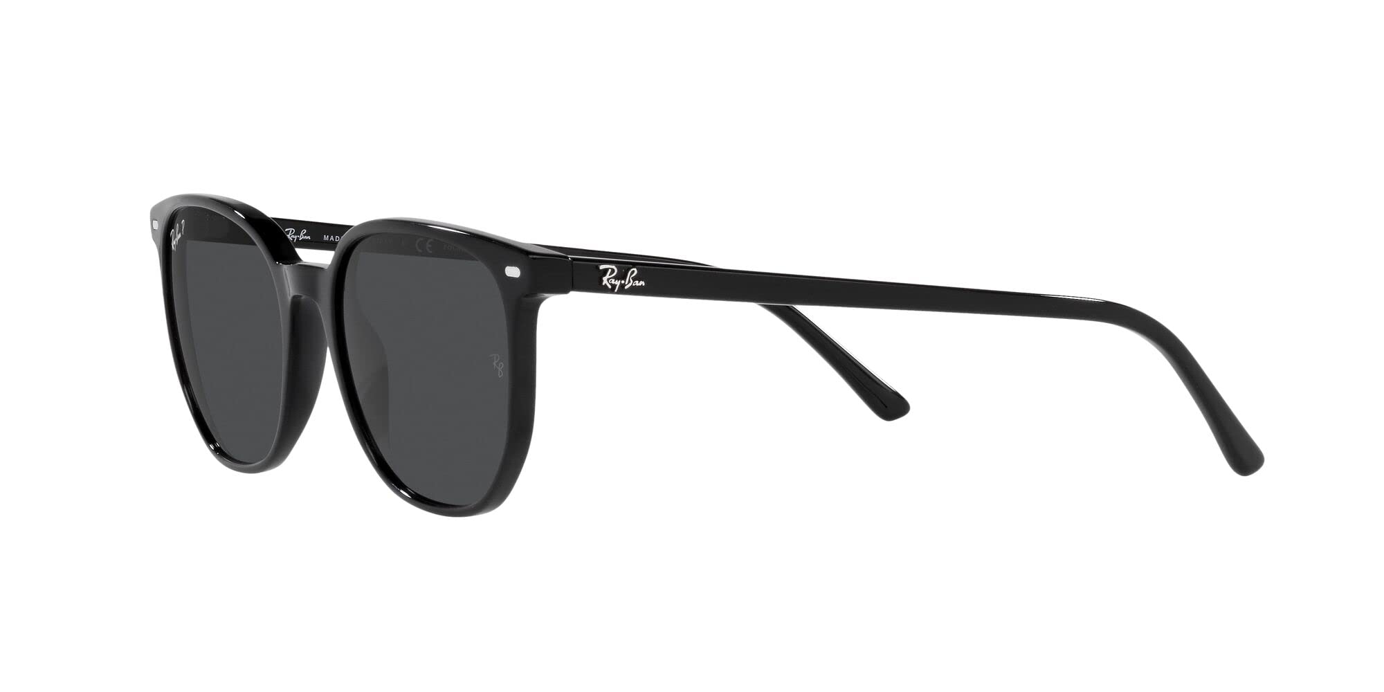 Ray-Ban RB2197 Elliot Square Sunglasses, Black/Polarized Black, 52 mm