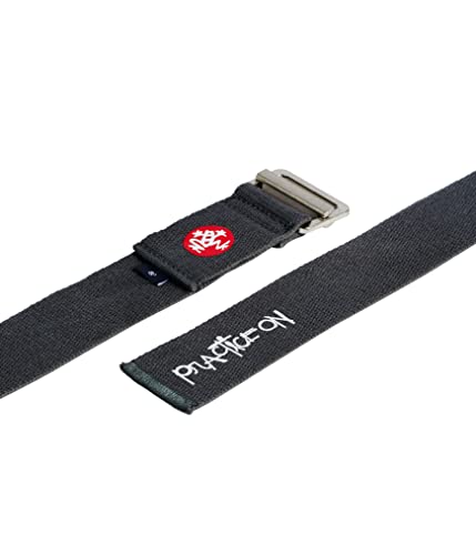 Manduka Align Yoga Strap - Lightweight Cotton, Secure, Slip Free Support, Thunder Grey, 1.75 Inch Wide, 8 Feet (244cm)