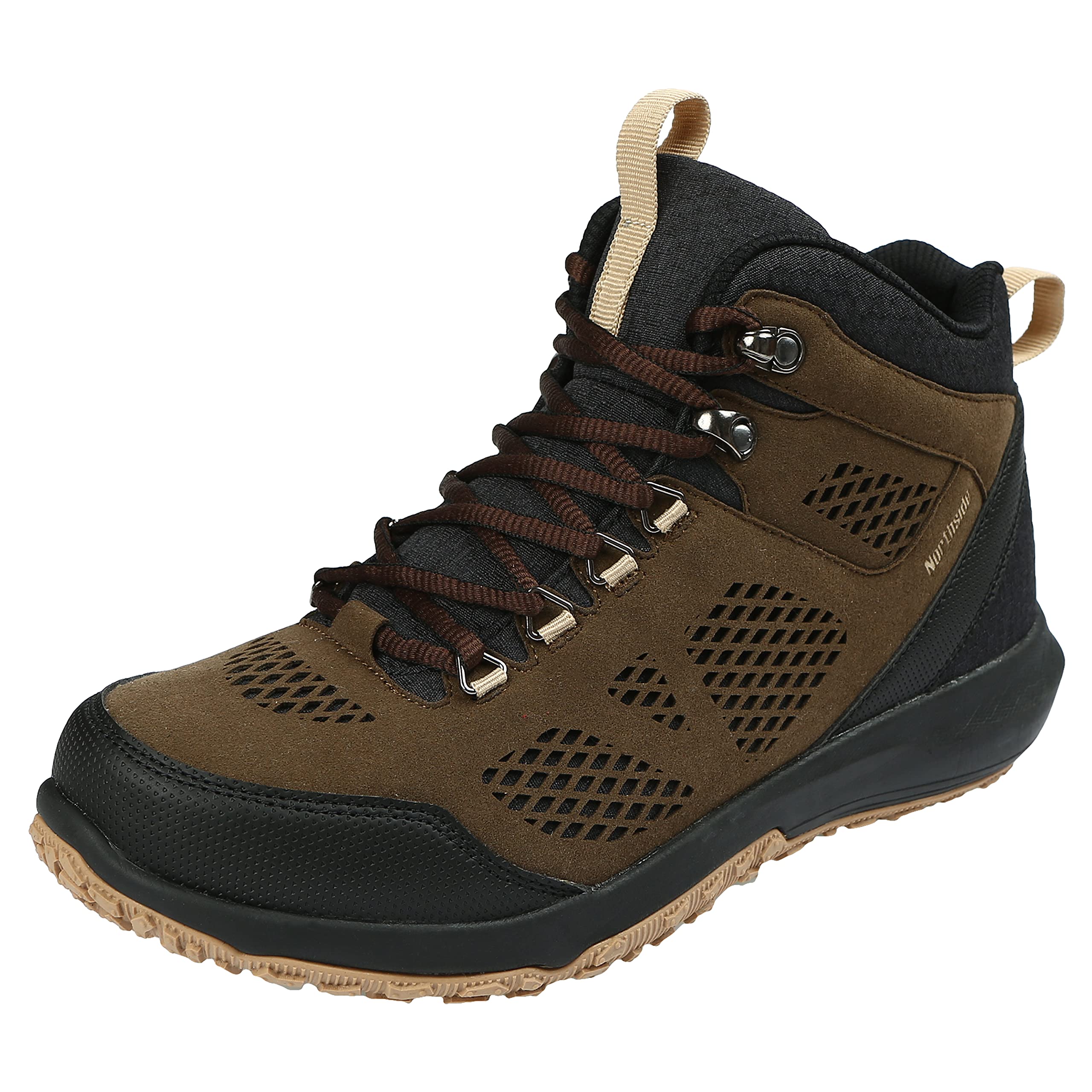 Northside Men's Benton Mid Waterproof Hiking Boot, Brown/Black, 11