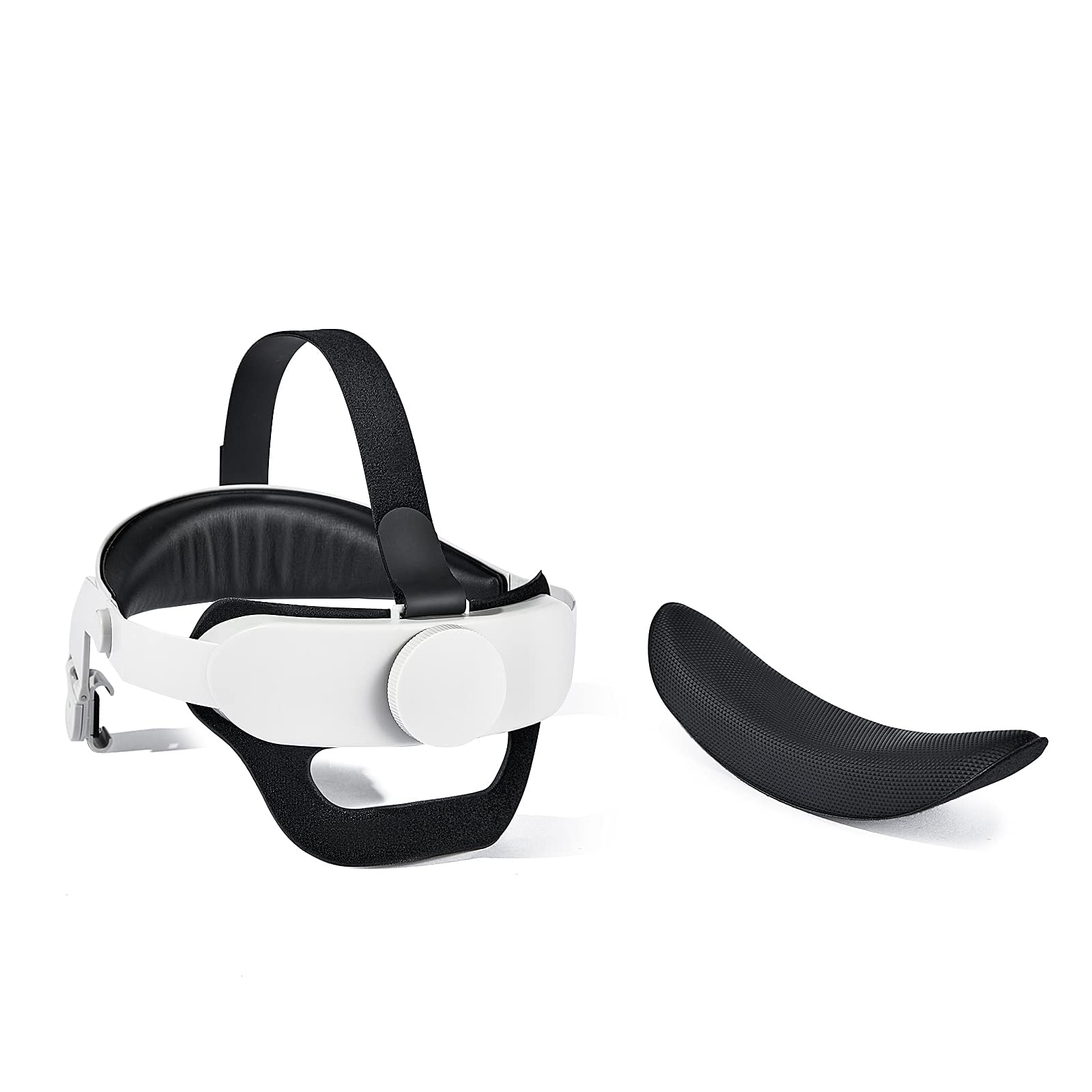 Oculus Quest 2 Halo Strap and Silicone Face Cover - Adjustable Replacement for Quest 2 Elite Strap - Relieved Face Pressure Comfortable Touch - Oculus Quest 2 VR Accessories Head Strap (White)