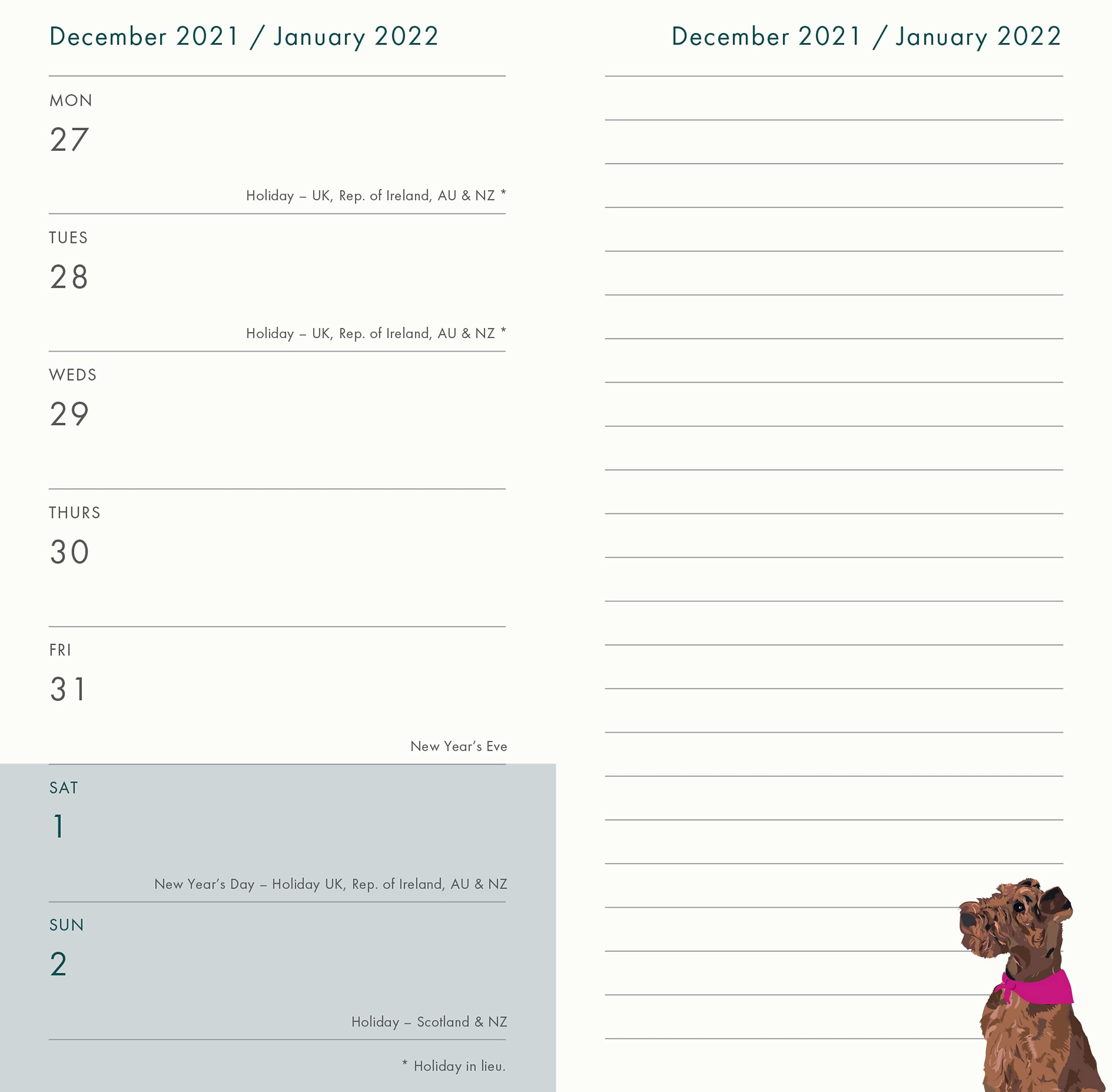 Portico Diaries 2022 - Joules Dogs Portraits Slim Diary (D22520)