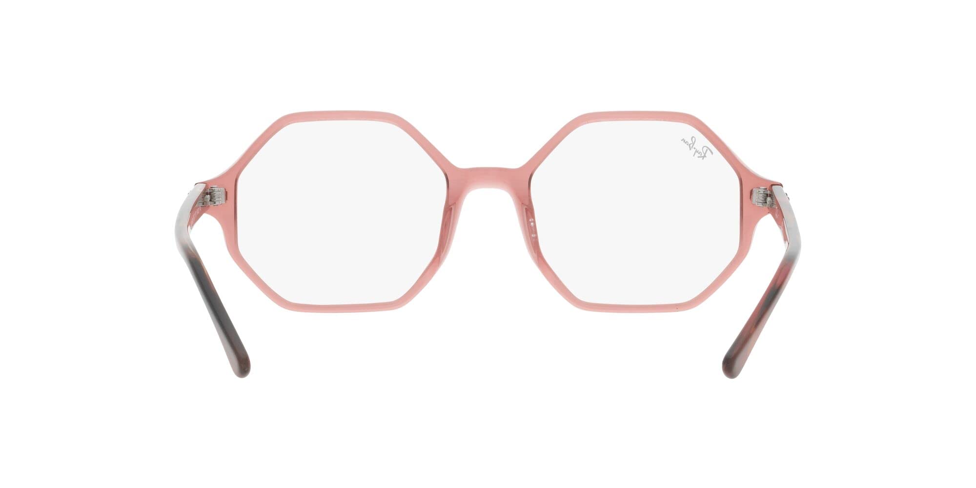 Ray-Ban RX5472 Britt Hexagonal Prescription Eyewear Frames, Transparent Pink/Demo Lens, 54 mm