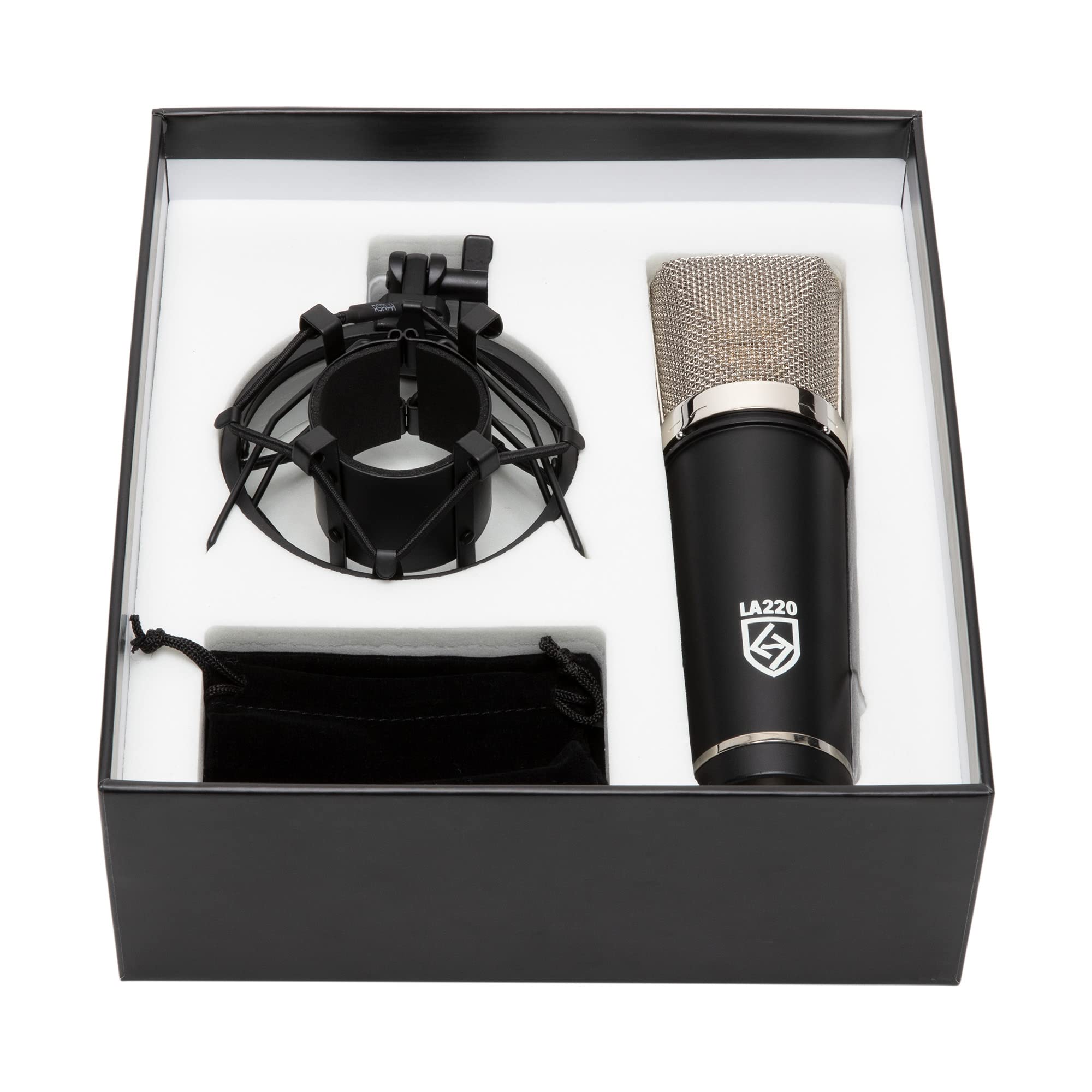 Lauten Audio Black LA-220 Large Diaphragm FET Condenser Microphone, Black