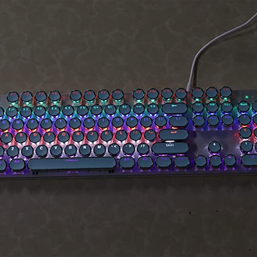 Zyyini Mechanical Gaming Keyboard, RGB Backlit Keyboard for Typewriter, Quick Response, 104 Key Wired Keyboard for PC and Desktop Computer(Blue)