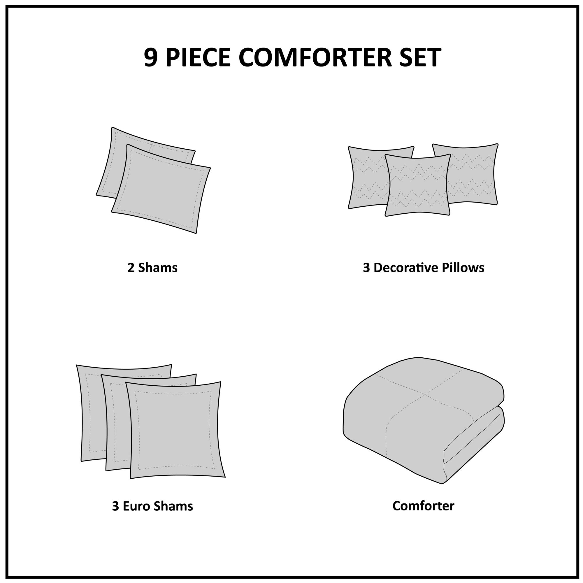 Madison Park Signature Sophia King Size Bed Comforter Duvet 2-In-1 Set Bed In A Bag - Ivory , Jacquard β 9 Piece Bedding Sets β Ultra Soft Microfiber Bedroom Comforters