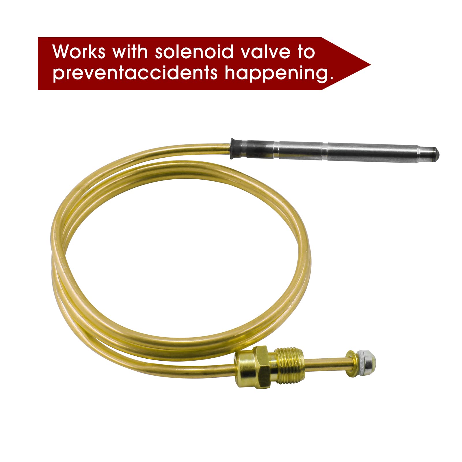 MENSI Thermocoupler for Robertshaw Thermostat Control Pilot Burner Assembly Replacement 1980-024 & 1980-036 Snap Fit Universal Thermocouple (24")