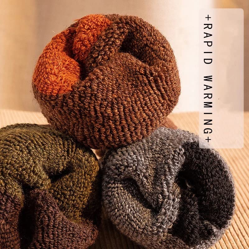 Socks Winter Socks Stitching Color Trend Men's Super Thick Solid Loop Warm Socks Wool Socks Cold Snow Socks Large Size
