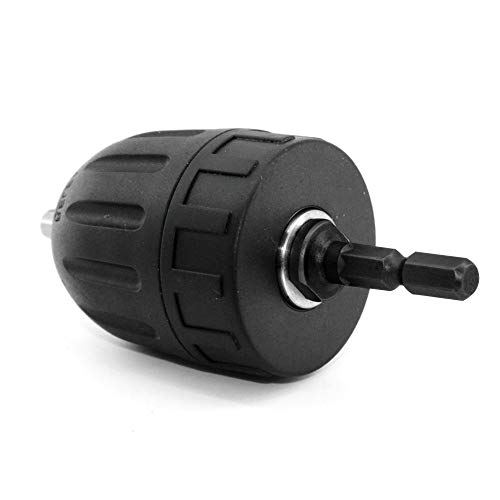 Yakamoz Quick Change 1/4-Inch Hex Shank 0.8-10mm Clamping Capacity Keyless Drill Chuck Screwdriver to Drill Converter Conversion Tool | 3/8-24UNF Mount ¡