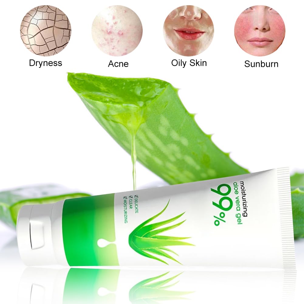 Mroobest Aloe Vera Gel, Aloe Gel 100 Percent Pure Plant, Deeply Hydrating & Repairing, Sunburn & Eczema Relief, Acne, Small Cuts, Suitable for Face, Body