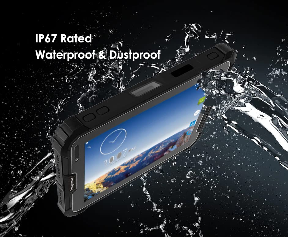 Ultra Rugged Android Enterprise Tablet PC with Barcode Scanner, 8-inch / IP67 Waterproof/with Zebra 1D Laser Scan Engine/GPS, for Warehouse Management