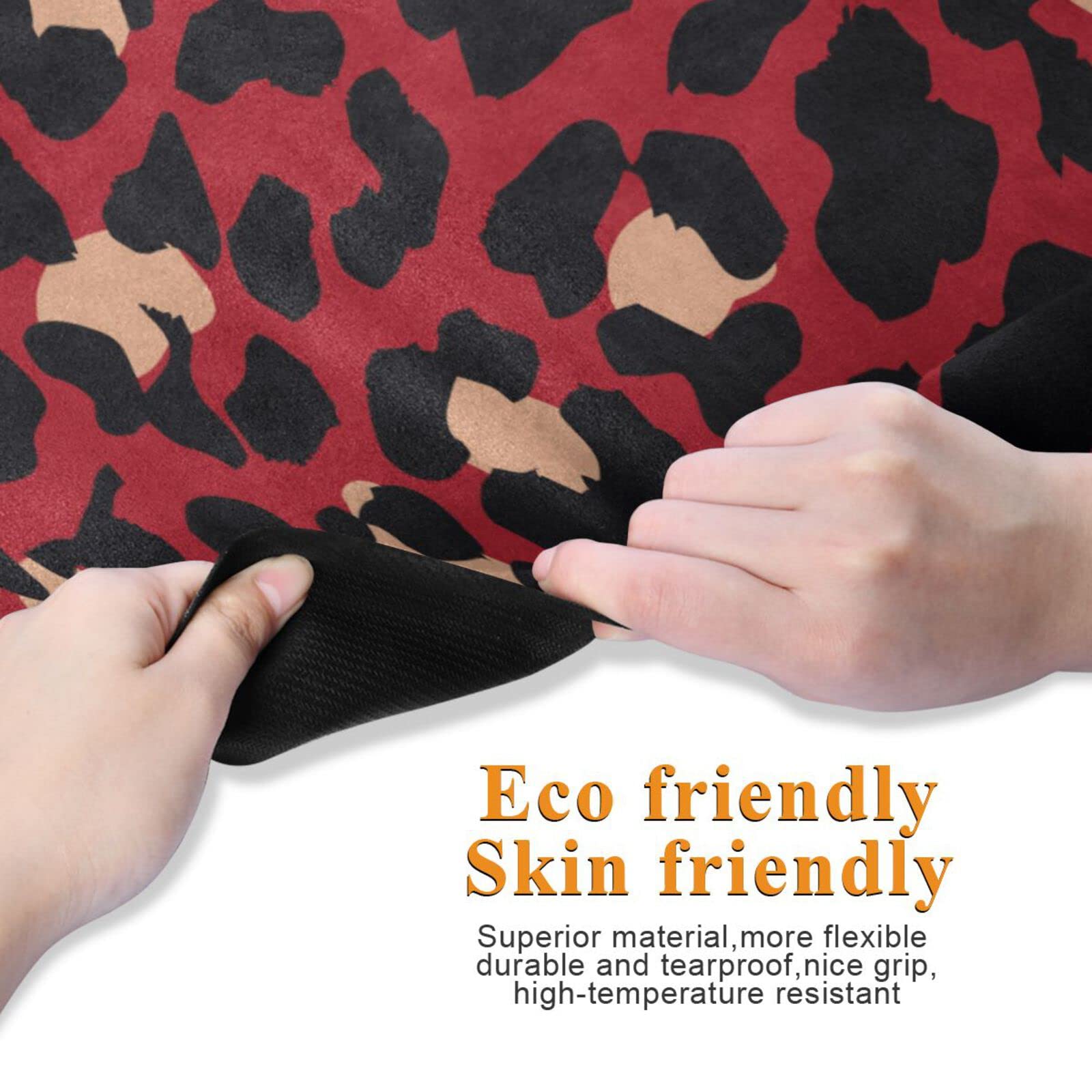 senya Red Leopard Cheetah Print(c3) Yoga Mat Cover, Non Slip Exercise Mat Cover High Performance Grip, Coming with Carry Bag(228vb9a)