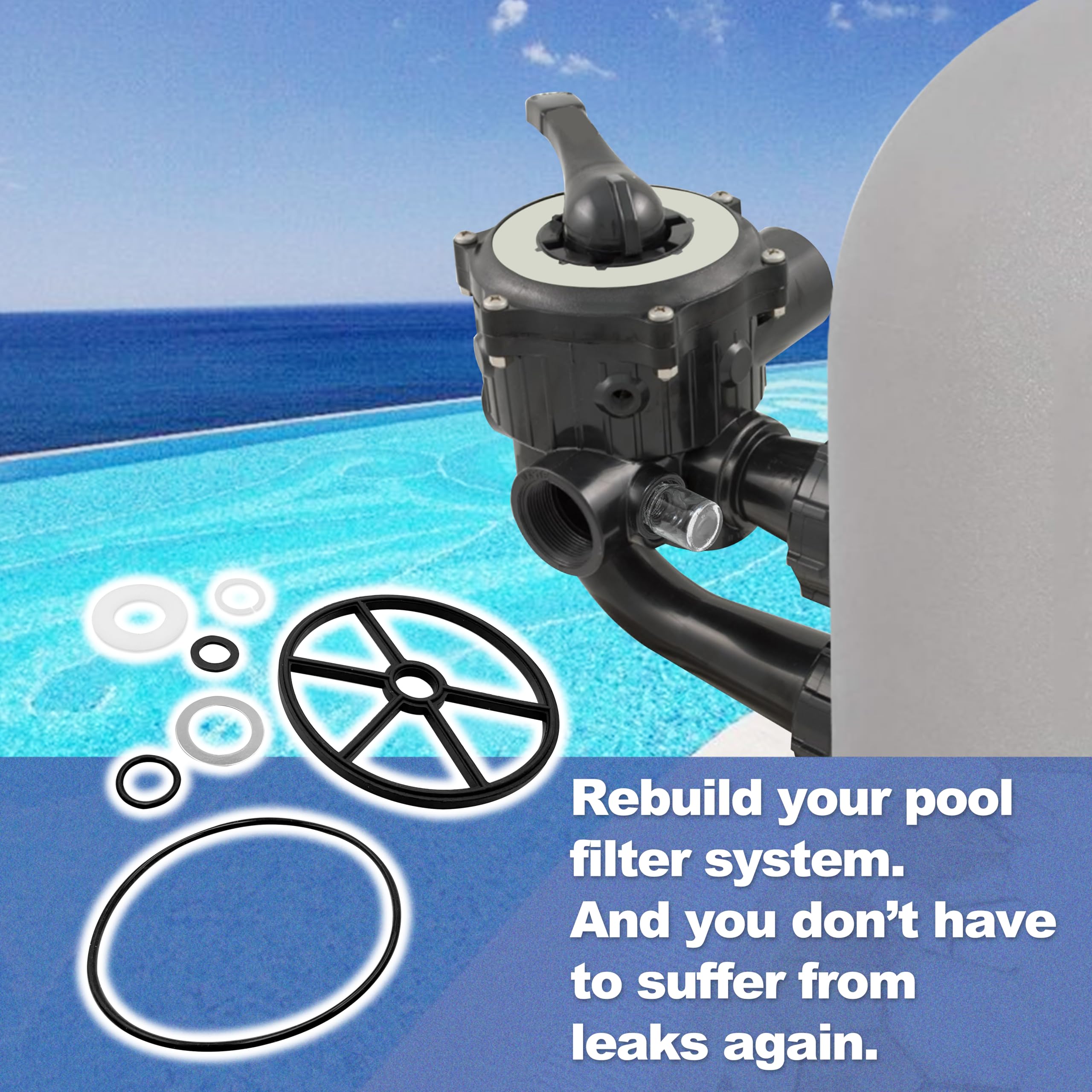 TIROAR Pool Filter Valve Spider Seat Gasket Seal Kits Compatible with Hayward SP0710, 0710X, 0711, 0712, 1 1⁄ 2" Vari-Flo Valves (1976-Pre) Replacement for “X” Valve Body
