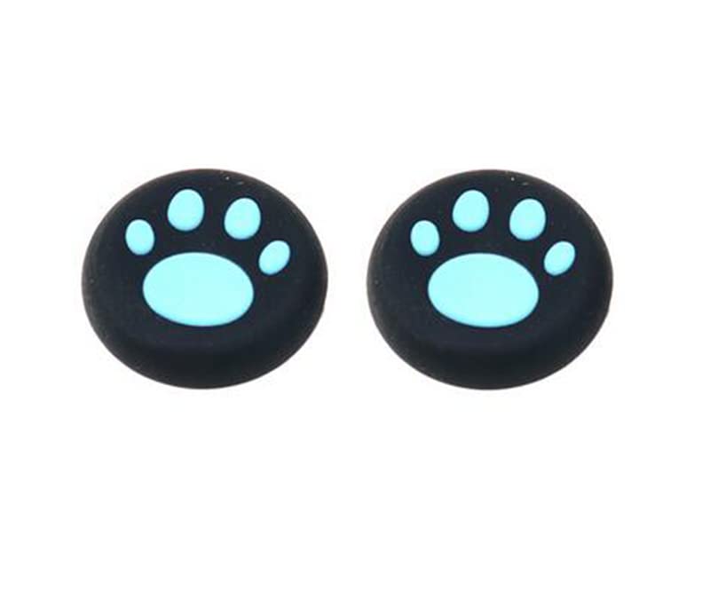Silicone Thumb Grip Cap Gamepad Joystick Cover Case for Sony PS3 PS4 Slim Pro Xbox One 360 Controller Cat Paw(Blue)