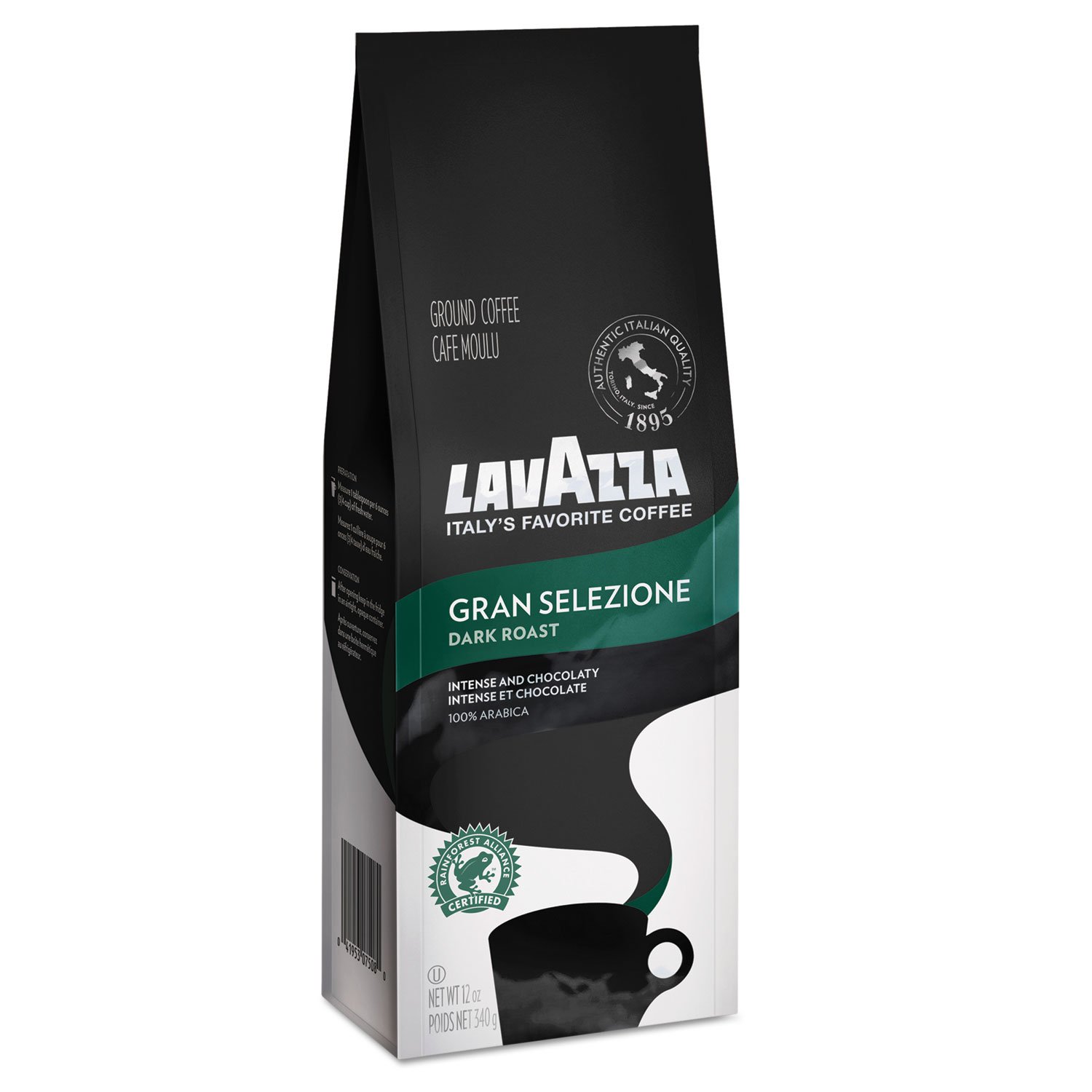 Lavazza Gran Selezione Ground Coffee Blend, Dark Roast, 12 oz