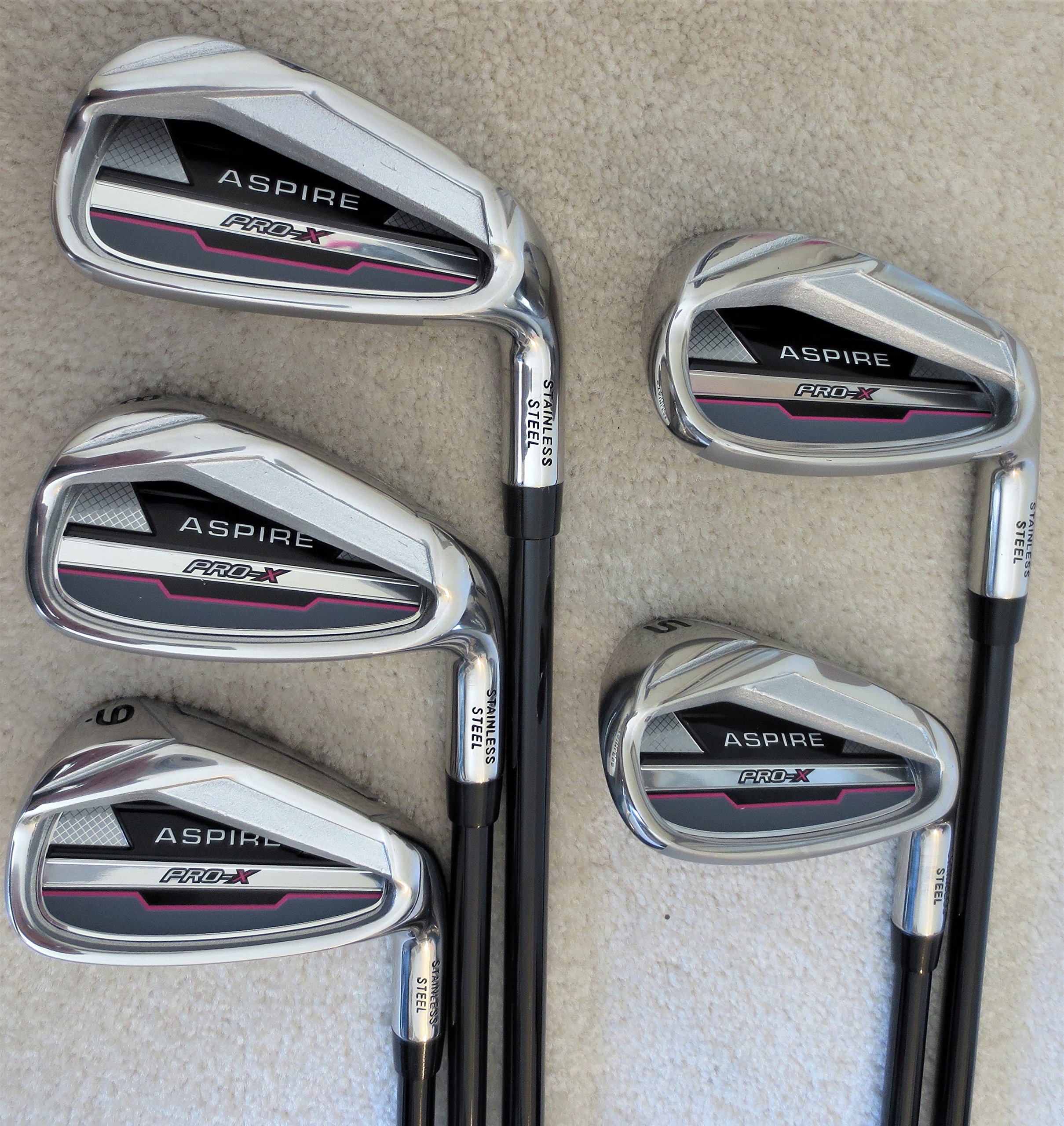 Ladies Complete Golf Club Set - Driver, Fairway Wood, 2 Hybrid Clubs, Irons, Putter, and Deluxe Bag Pink Right Hand