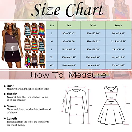 Sequin Women Stripe Dresses Rainbow Mini V Neck Dress Spaghetti Strap Sleeveless Summer Drawstring Tank Tuxedo