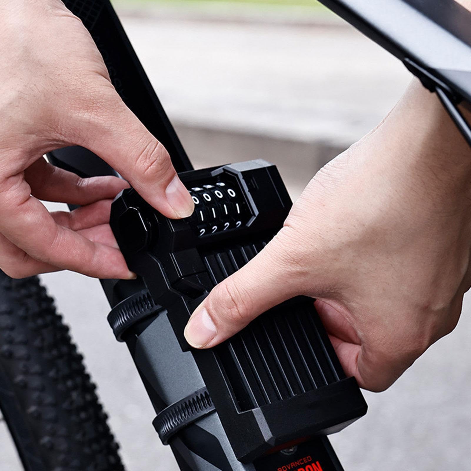 Lock, Steel Combination Chain Locks, Foldable Heavy Duty Security Combination Lock with a Tight Junction, Compact Chain Lock for Scooter, Road, Mountain and Electric Bicycle