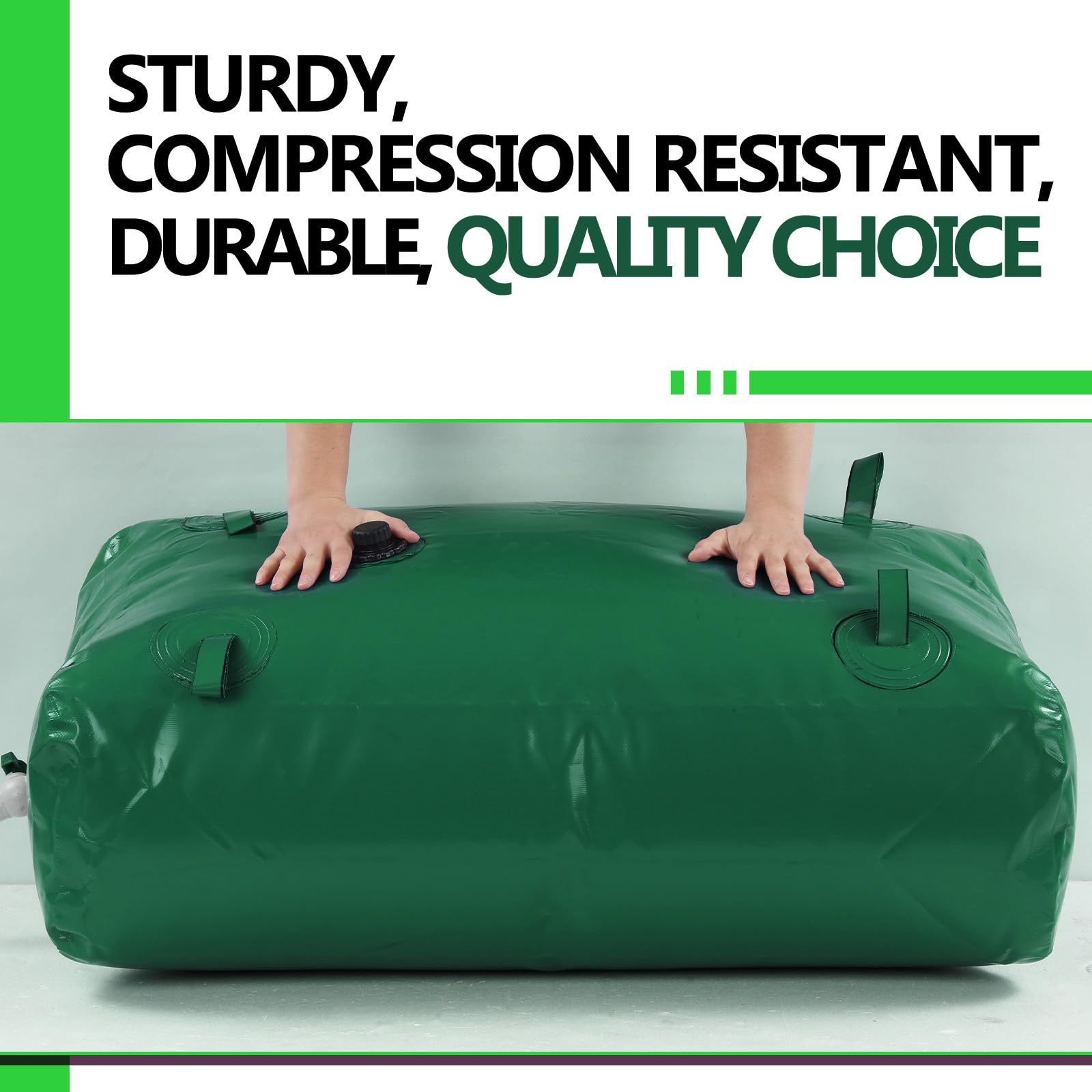 Large Capacity Water Tank Bladder Water Bladder Storage with Spigots Portable Water Container RV Truck Collapsible Rainwater Storage Bag for Camping Drought Fire Prevention Emergency Irrigation (110L)