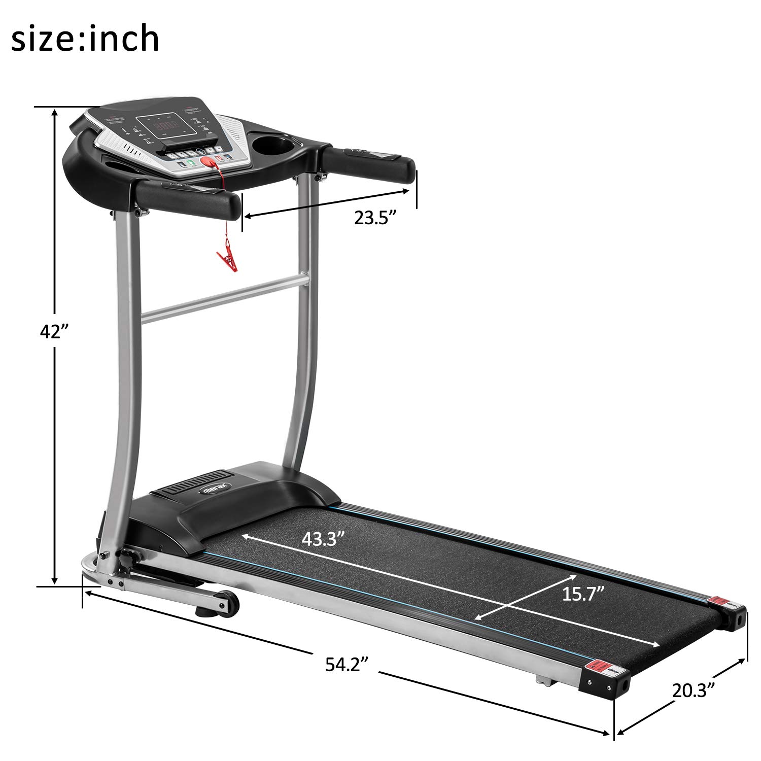 Merax Folding Treadmill Electric Treadmill Motorized Running Machine with Speakers for Home Use,Easy Assembly Running Machine Walking and Jogging Machine,12 Preset Programs