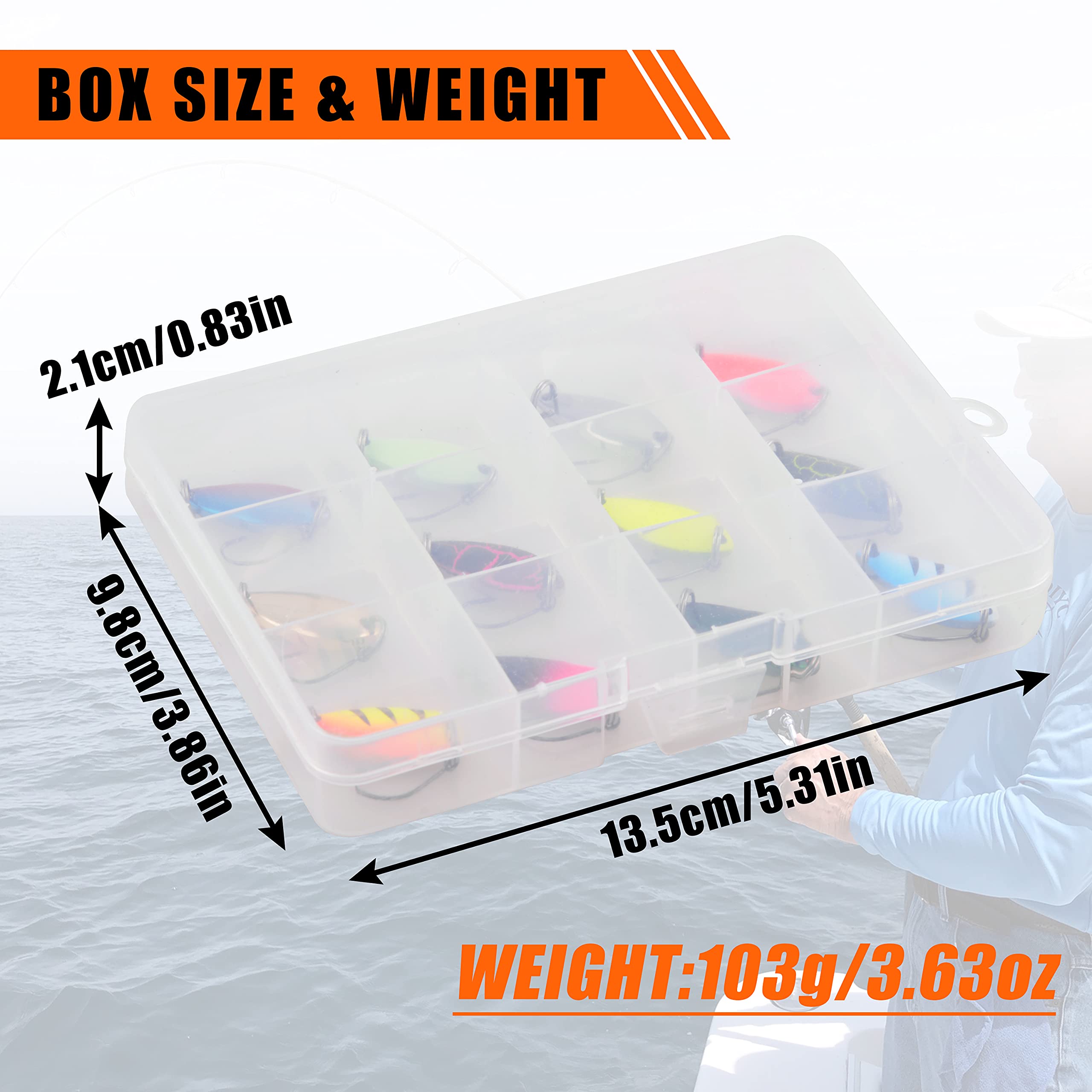 Mini Fishing Spoon Lure Set with Case, 12pcs / 24pcs Colorful Hard Metal Bait Set with Single Hook Jigging Baits Spoons for Trout Crappie Perch Panfish Pike 0.17oz (24pcs)