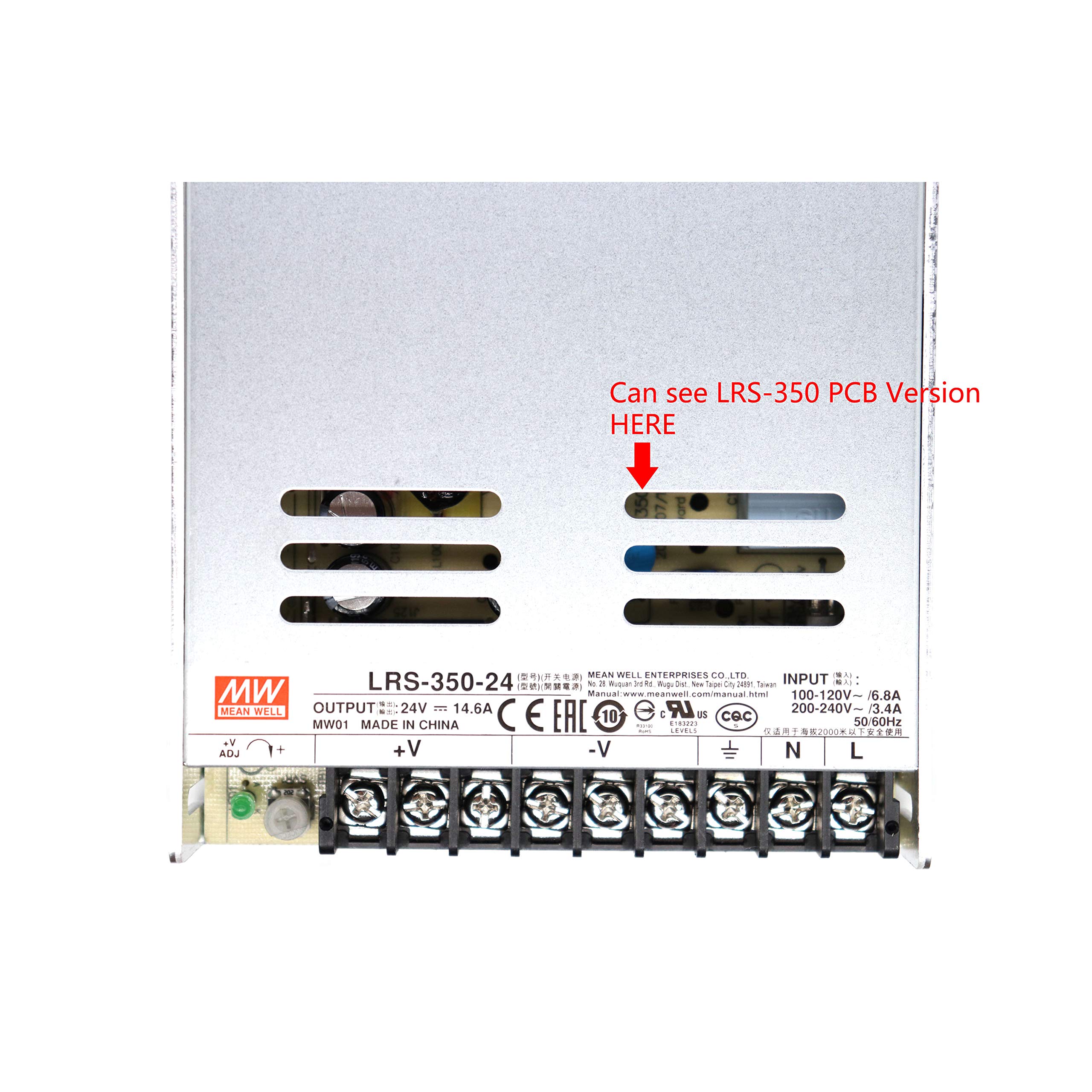 Mean Well LRS-350-24 AC/DC Switching Power Supply 350.4W 24V 14.6 Amp Single Output (LRS Series 350W 24V SMPS)