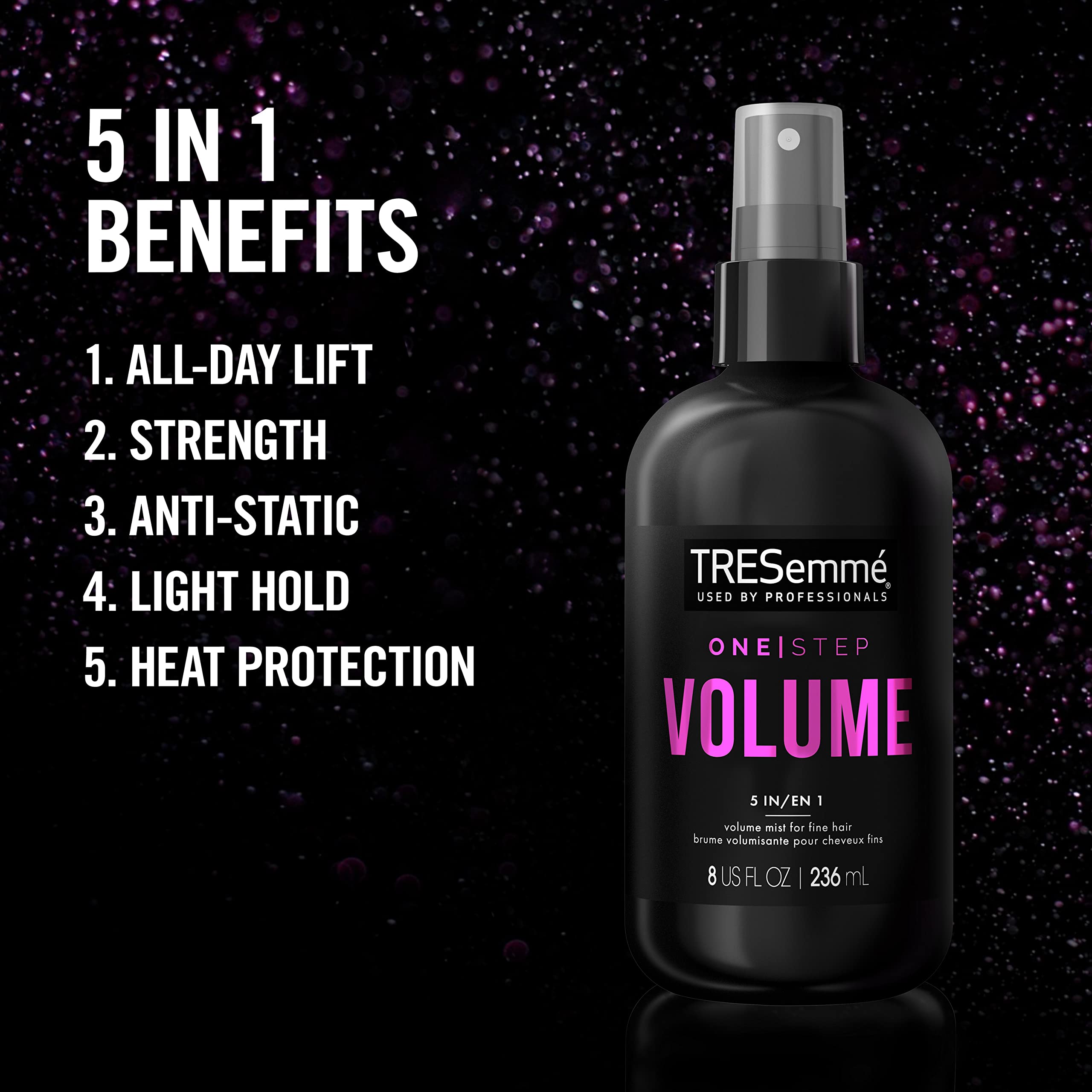 TRESemmé One Step 5-in-1 Volumizing Hair Styling Mist 2 Count For Fine Hair Hair Care Product for Soft, Weightless Volume 8 oz