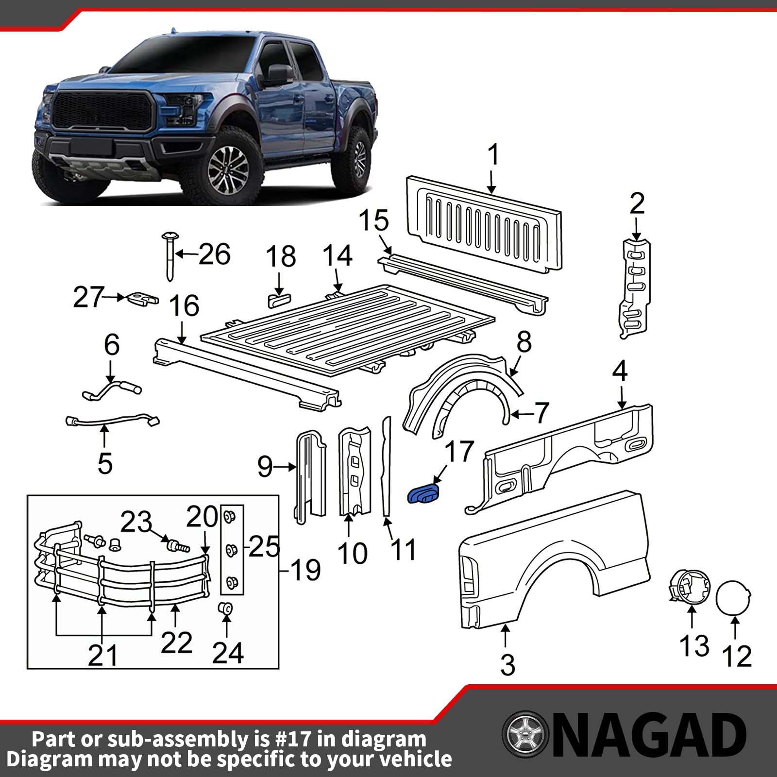 ONAGAD Tie Down Anchors for 2000-2017 Ford Tie Down Hooks | Fits 2004-2017 F-150 Styleside | Fits 2001-2010 Explorer Sport Trac, Inner-Bed Truck Bed Tie Downs (Pack of 6)