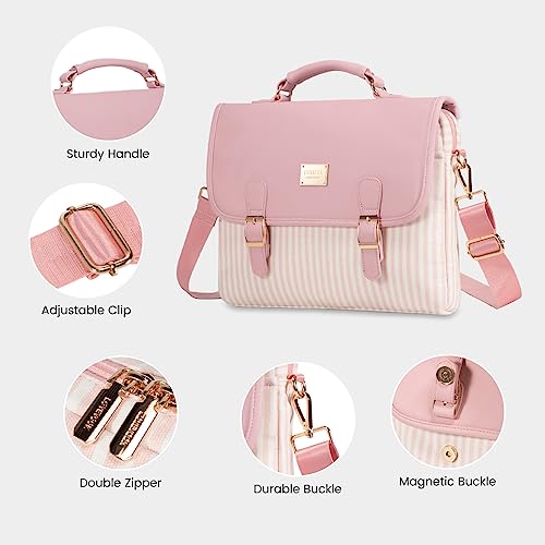 LOVEVOOK Canvas Laptop Bag for Women Messenger Bag Lightweight Laptop Case Sleeve Purse Briefcase Fits 15.6 Inch Computer
