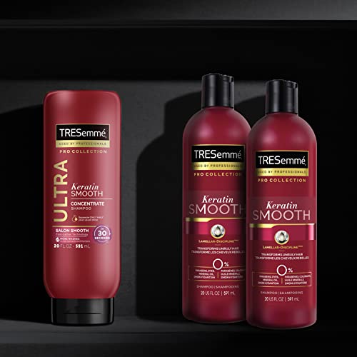 TRESemmé Ultra Keratin Smooth Concentrate Shampoo For Dry Hair Salon Smooth in 30 Seconds, Fast-Lather Technology and 2X More Washes 20 oz