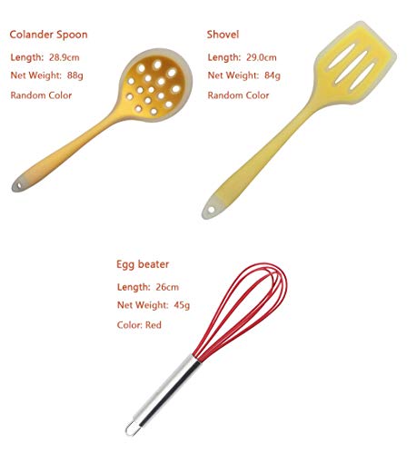 LMMDP 5/6 pcs Cooking Tools Set FDA Utensils Kitchen Spoon Spatula Soup Spoon Ladle Scraper Non-Stick Cookware Kitchen Tools (Size : 6pcs set-C)