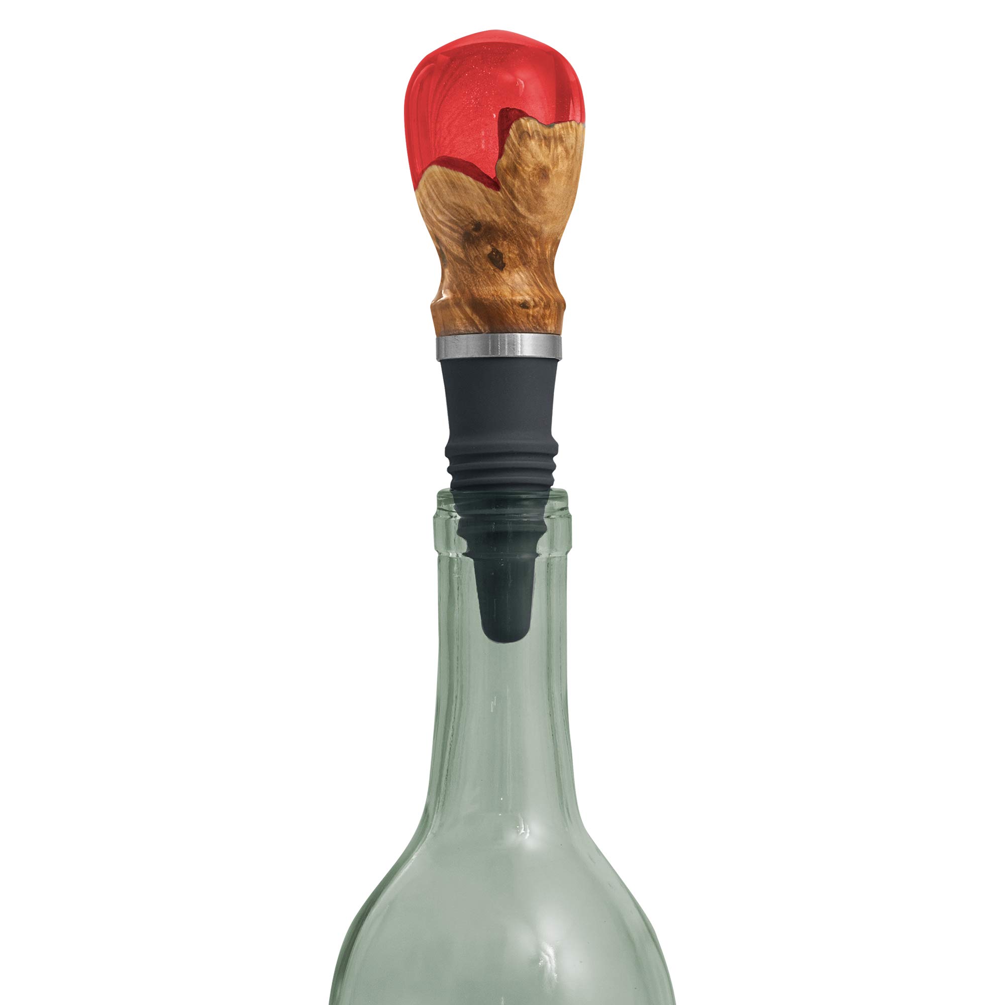 Silicone Bottle Stopper with 3/8β x 16 tpi Threaded Post For Attaching Hand Made or Lathe Turned Handles β¦ (Black, 10)