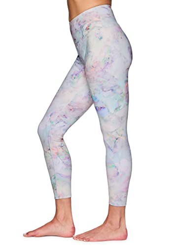 RBX Women's Super Soft Printed Ankle Gym Running Yoga Legging 7/8 Crystal Multi M