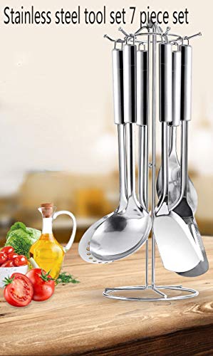 LMMDP 7Pieces Stainless Steel Kitchenware Set Cooking Spoon Shovel Spatula Soup Colander Home Kitchen Utensils Tools Gifts Kitchen