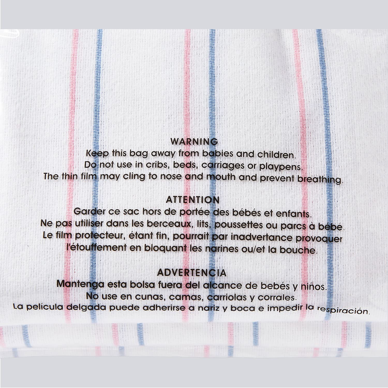 Medline Candystripe Stripe Baby Blanket, Classic Design, 100% Cotton, Soft, Cuddly, Swaddling, 36" x 36", 3 Count