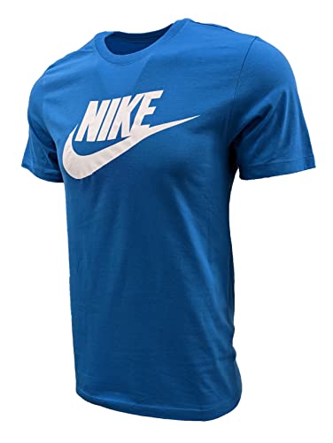 Nike Men's Swoosh Air Metallic Graphic Tee (as1, Alpha, l, Regular, Regular, Pacific Blue/White)