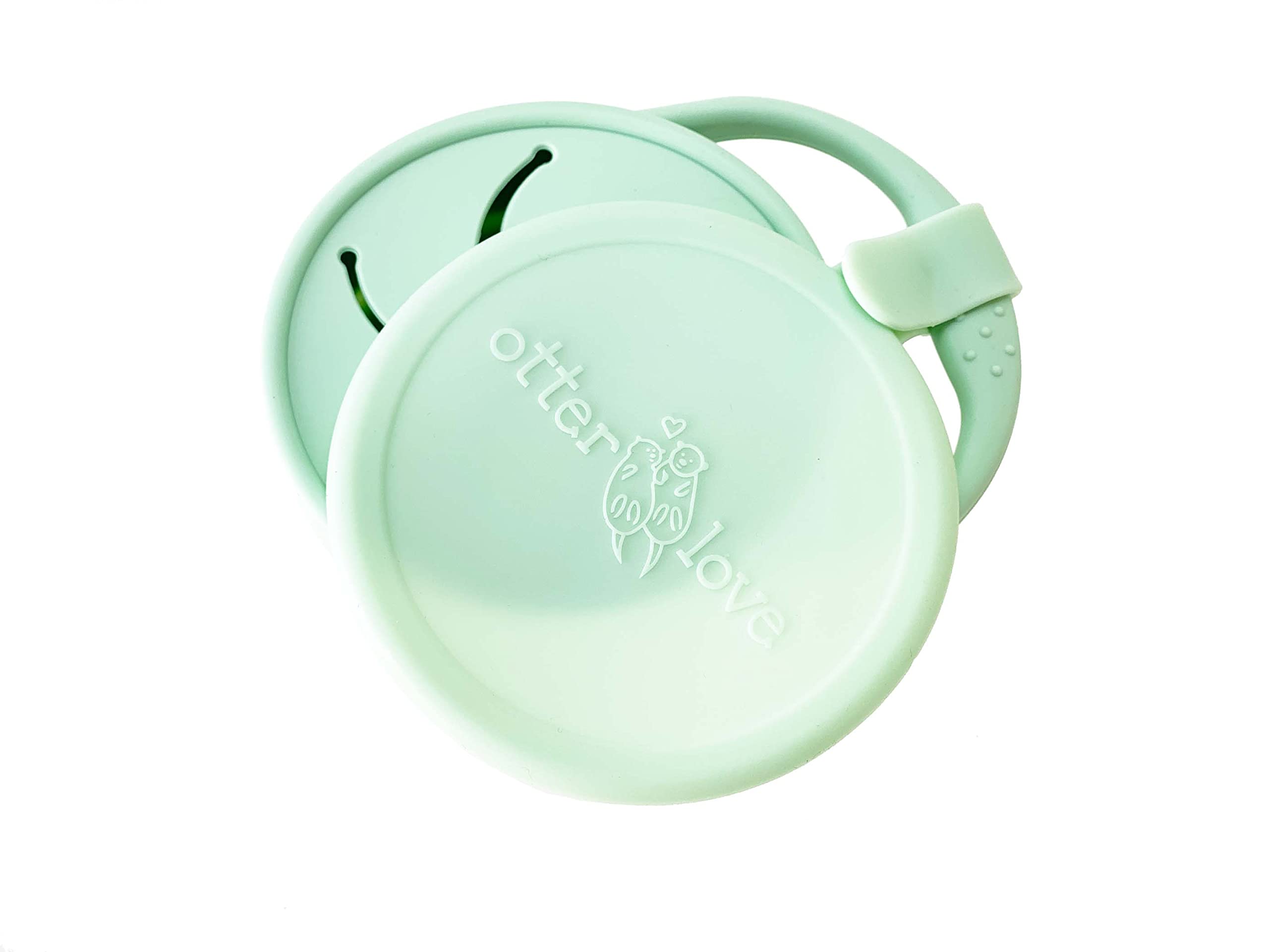 otterlove Collapsable Silicone Snack Container with Attachable Lid | 100% Pure LFGB Platinum Silicone with No Fillers | Snack Cup (2 Pack - Sage & Very Peri)