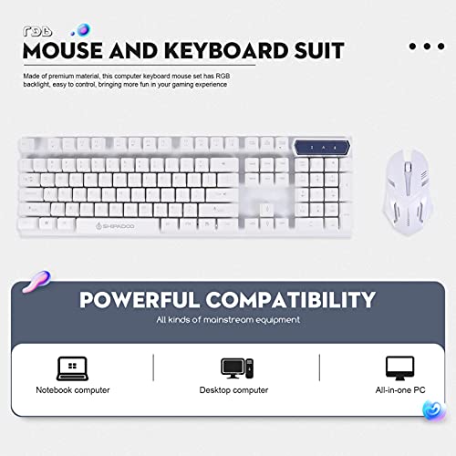 SOLUSTRE Wireless Keyboard Wireless Keyboard 2pcs Wired Gaming Keyboard Home Office Keyboard Wired Keyboard and Ultra Thin Keyboard Mice Set RGB Lip Gloss Set Lip Gloss Set