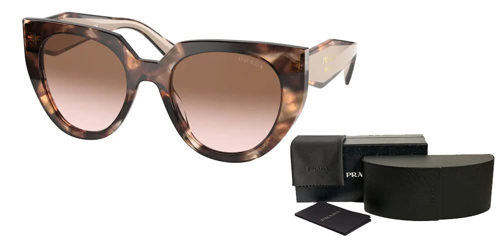 Prada PR14WS 09Q5S0 52MM Black/Talc/Dark Grey Cateye Sunglasses for Women + BUNDLE With Designer iWear Eyewear Kit