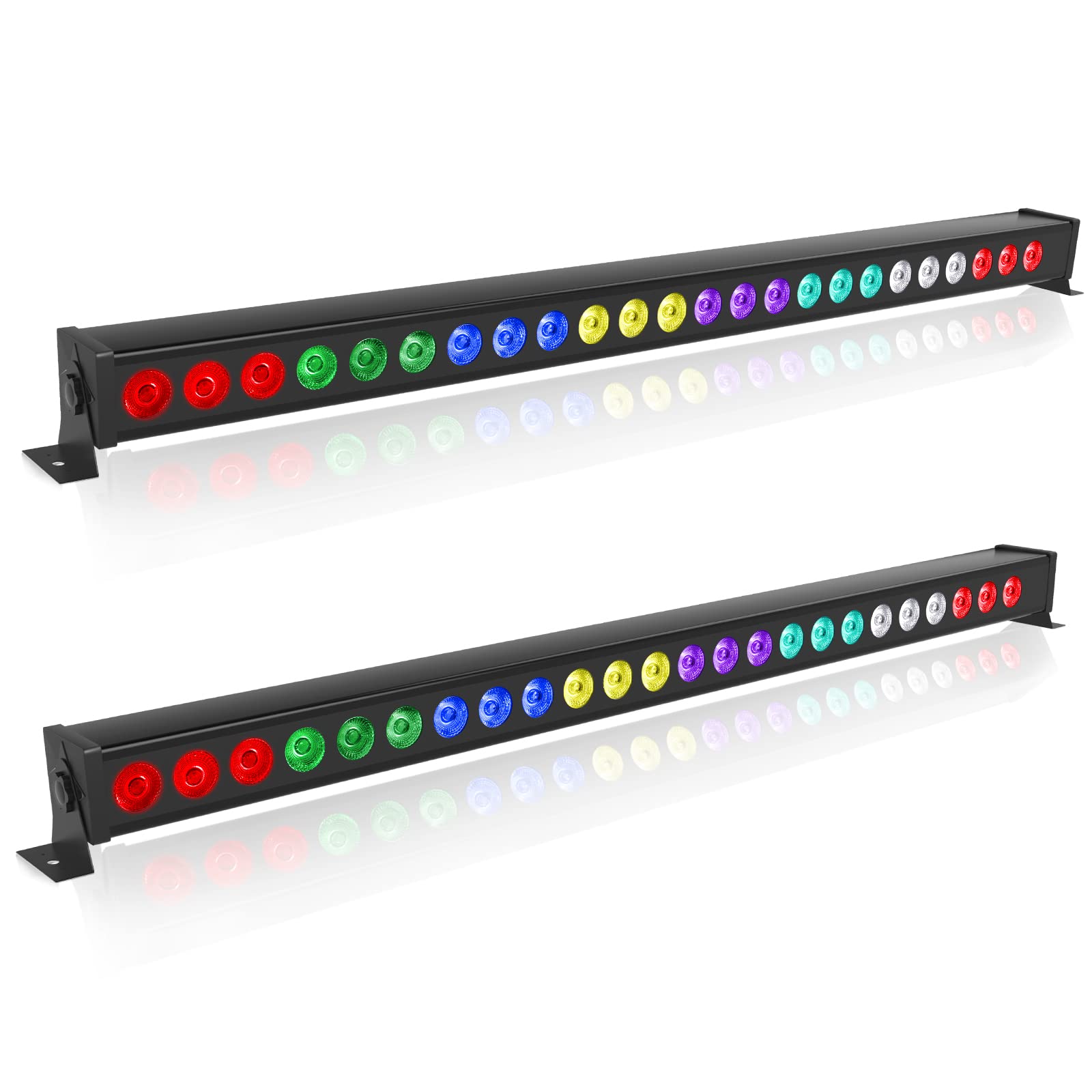 Stage Light Bar, 2Pcs 72W 24LEDs RGB Dj Lights Bar, 3 in 1 Wash Light Bar, Wall Washer Light with DMX Control AutoPlay Sound Activated for Christmas Wedding Dance(40 Inches)