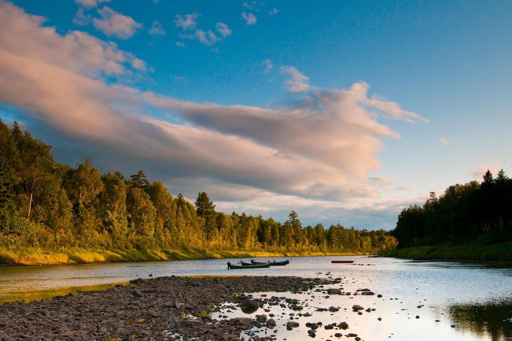Laminated Scenic Miramichi River New Brunswick Canada Photo Photograph Poster Dry Erase Wall Art 24x16