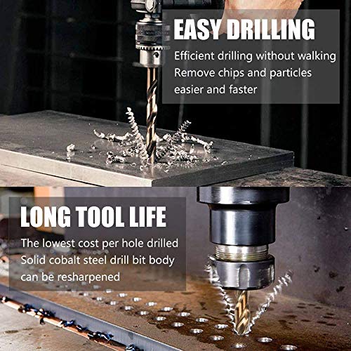 ZCGDP 99Pcs 1.5-10mm Length Cobalt Drill Bit Set Twist Drill Bits for Stainless Steel Wood Metal Drilling