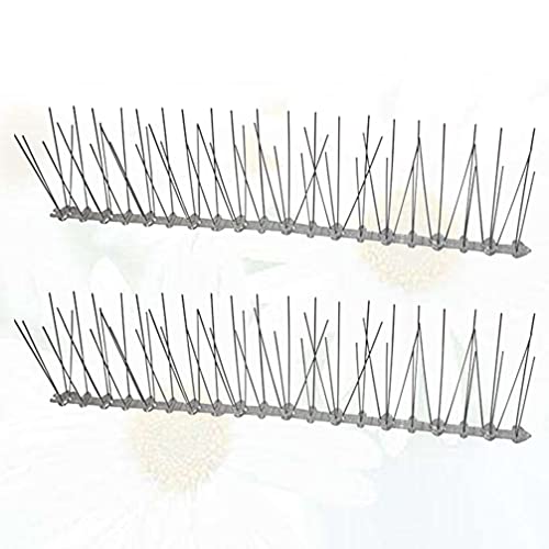 YARDWE 2pcs Bird Spikes Anti- Bird Nails Bird Repellent Metal Bird Deterant Spinners Stainless Steel Pigeon Spikes for Pigeon and Other Small Birds